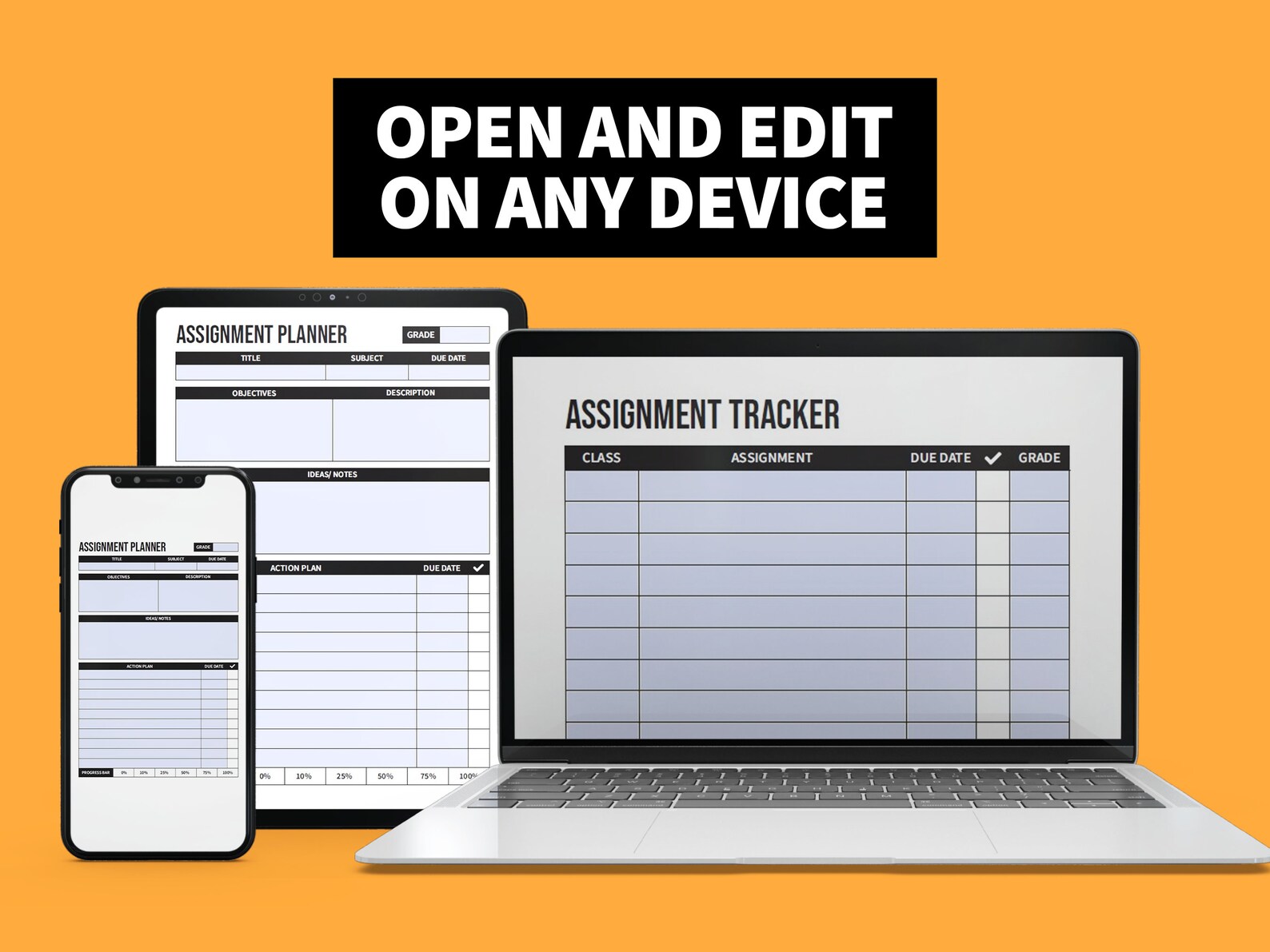 Editable Assignment Tracker, Printable Student Planner, Homework ...