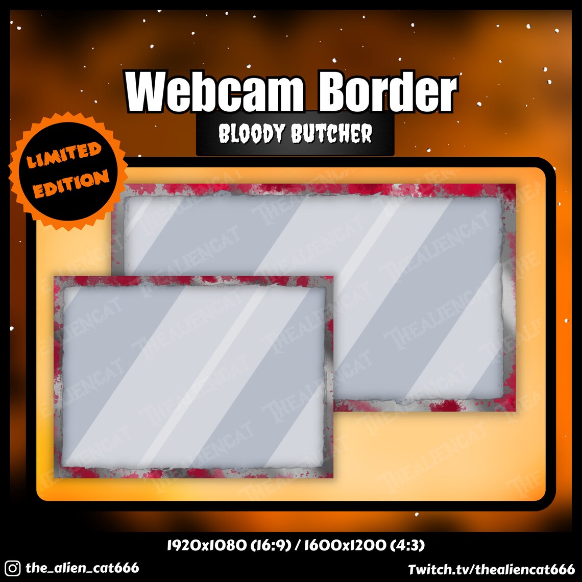Bloody Butcher Webcam Borders 1980x1080 / 1600x1200 | Twitch, Youtube ...