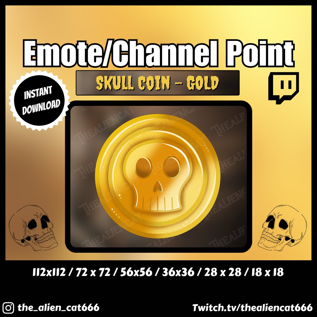 Gold Skull Coin Channel Point/emote | Twitch | Colorful, Pirate ...