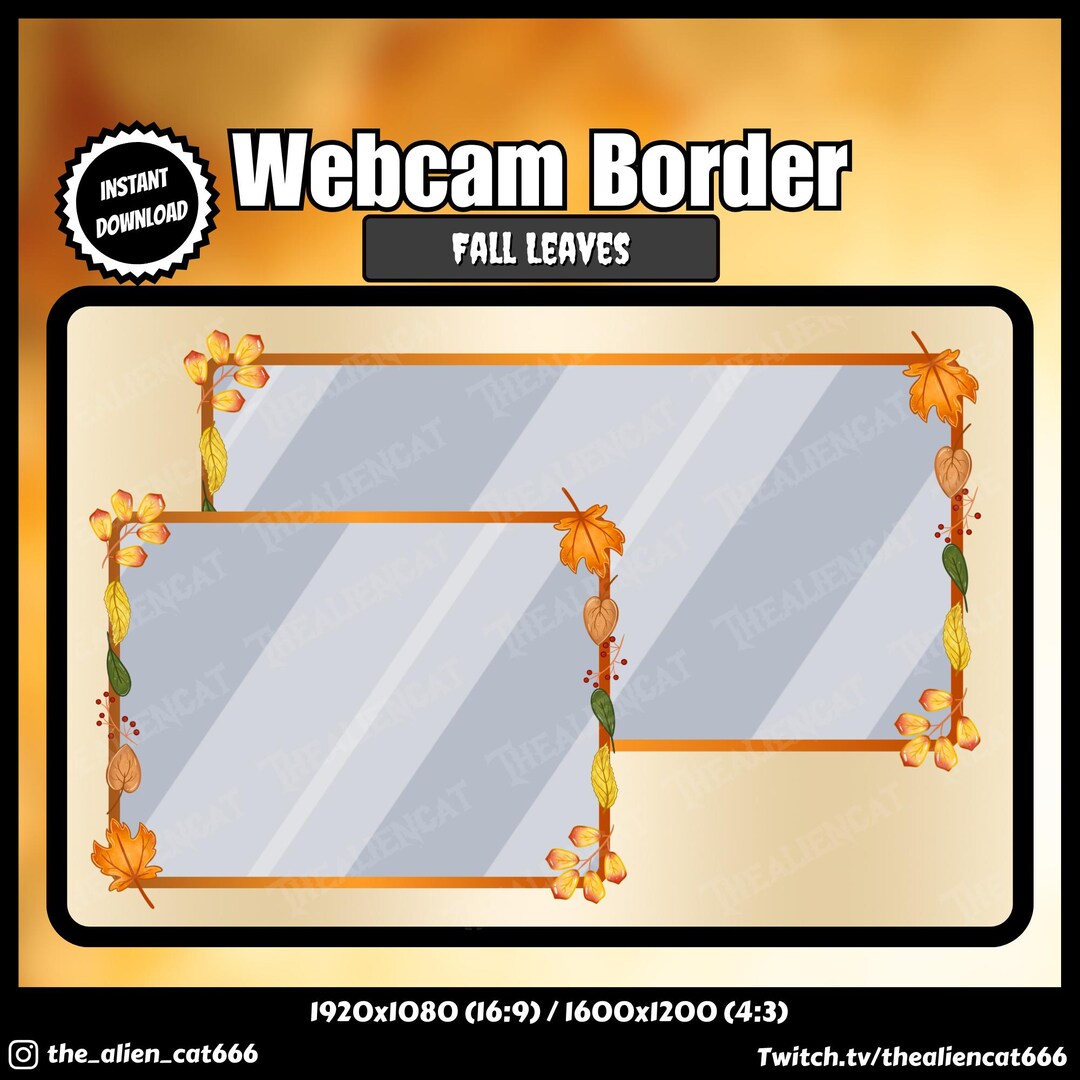 Autumn Leaves Webcam Borders 1980x1080 / 1600x1200 - Twitch, Youtube ...