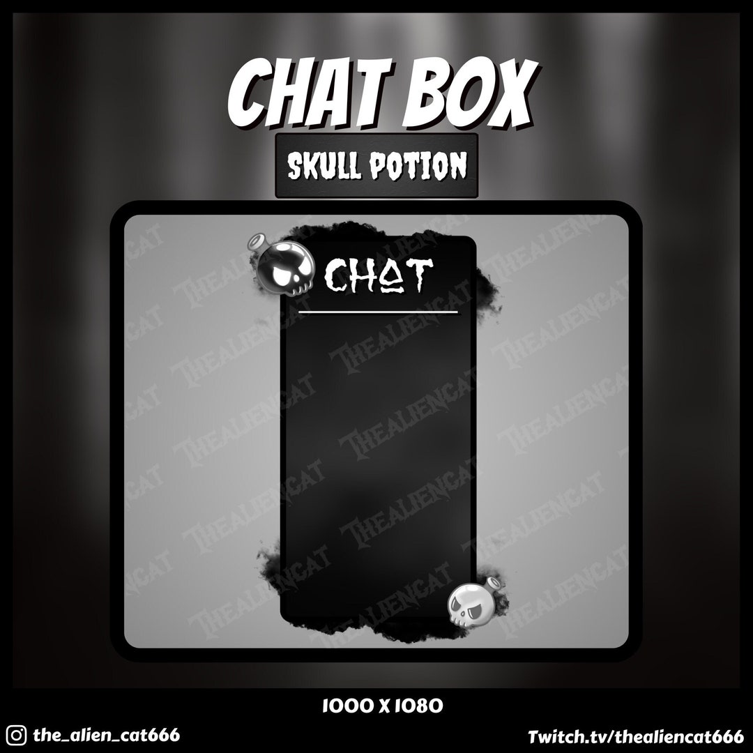 Skull Witchy Goth Potion Chat Box 1000 X 1080 Twitch - Etsy
