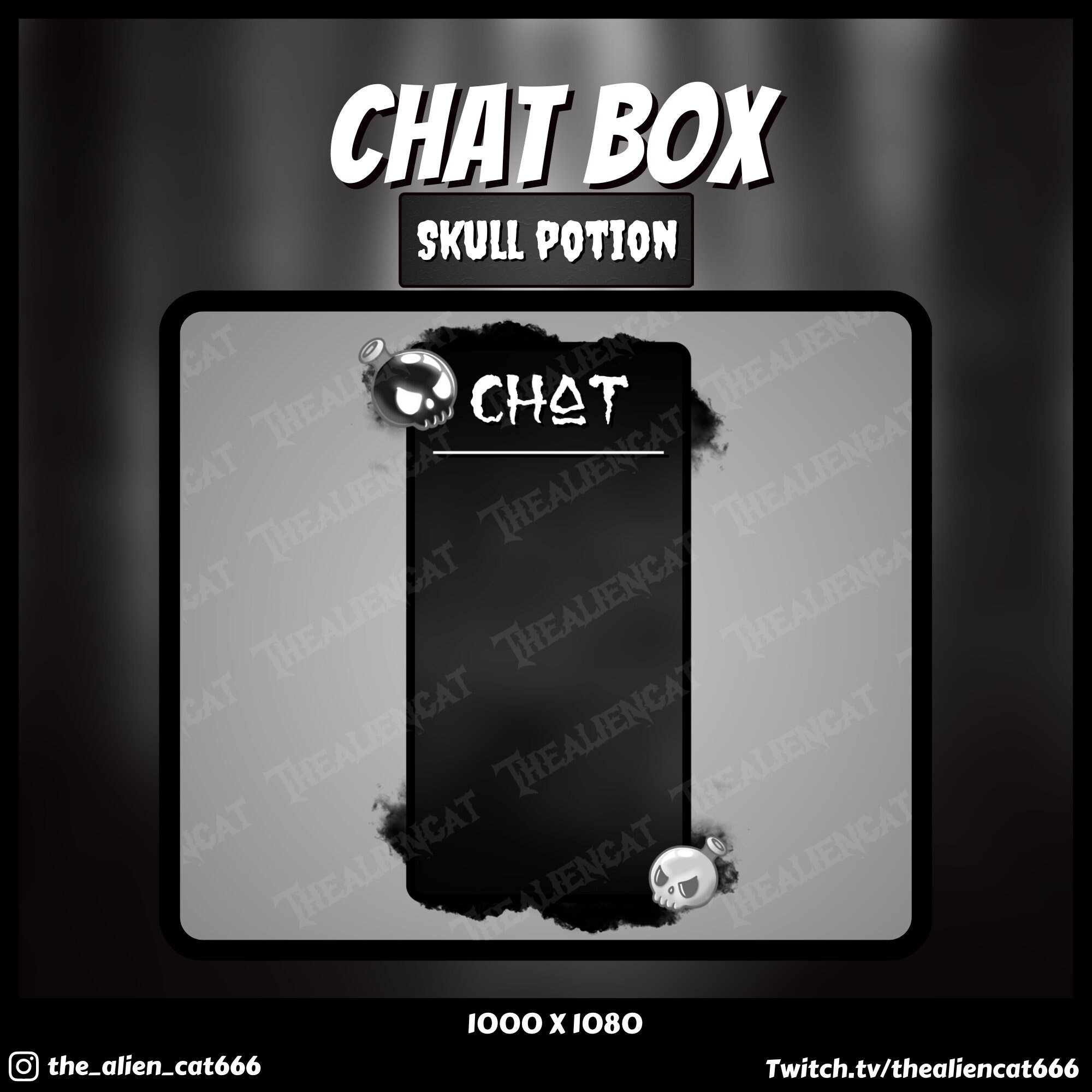 Skull Witchy Goth Potion Chat Box 1000 X 1080 Twitch - Etsy