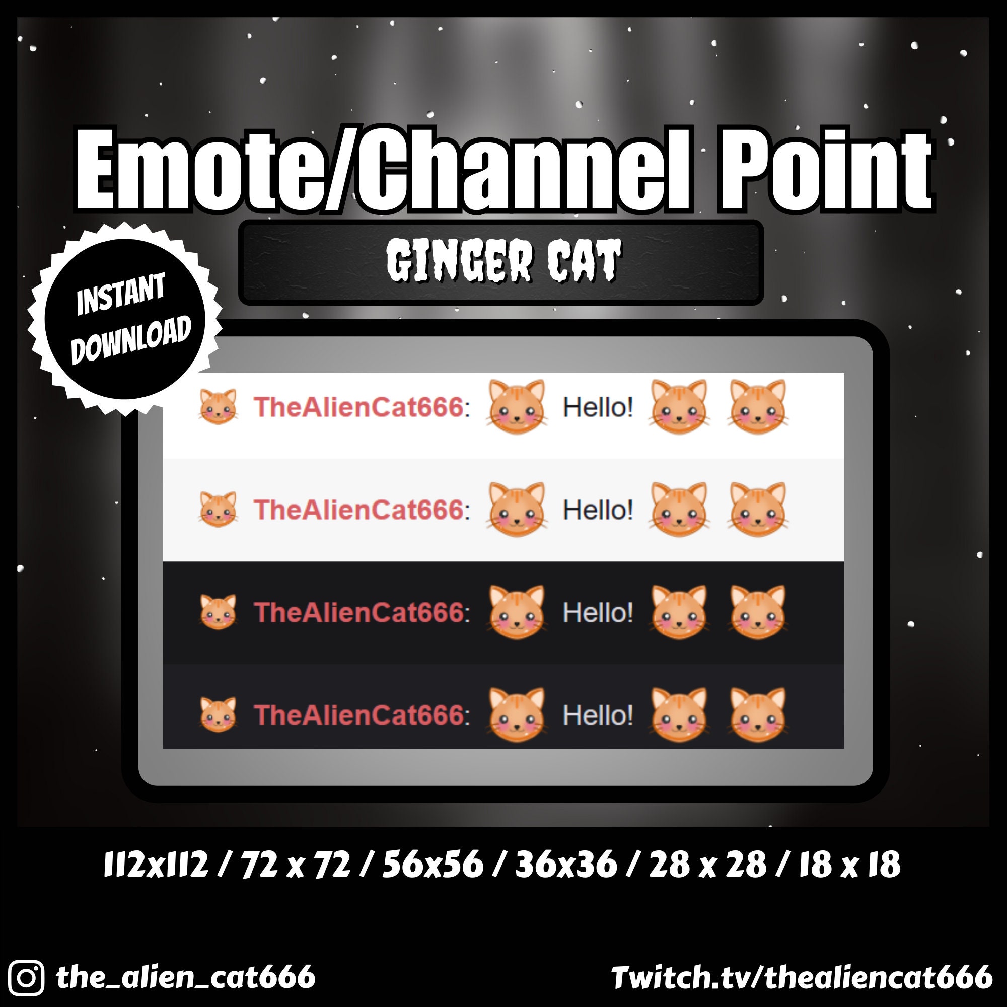 Kawaii Ginger Cat Channel Coin/emote | Twitch | Channel Point Icons ...