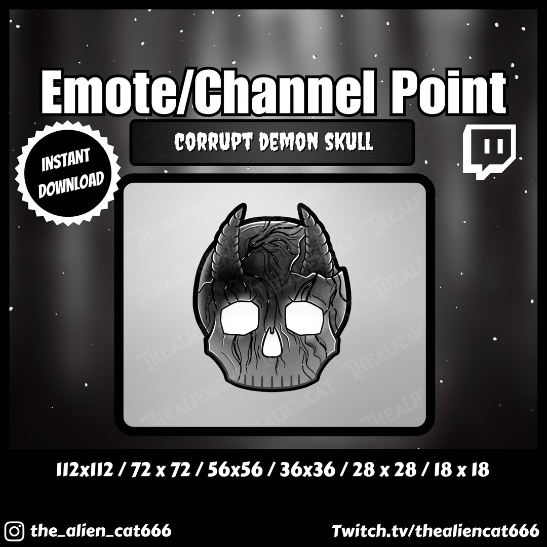 Corrupt Demon Skull Channel Coin | Twitch | Horns, Channel Point Icons ...