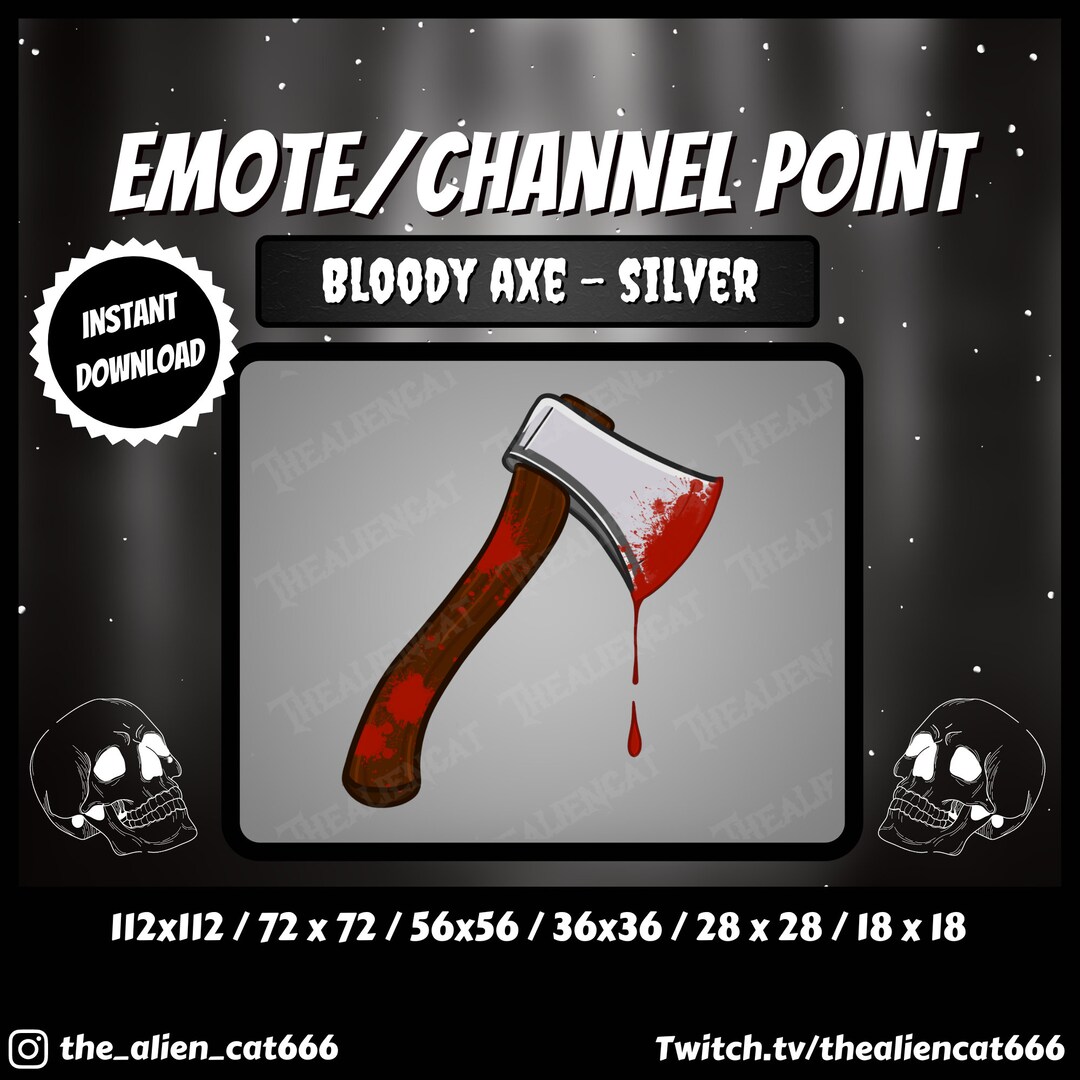 Silver Throwing Axe Channel Point/emote Twitch Bloody - Etsy