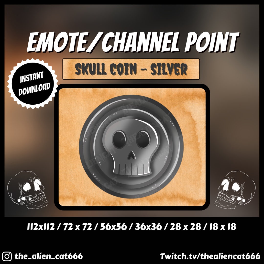 Silver Skull Coin Channel Coin Twitch Colorful Pirate - Etsy