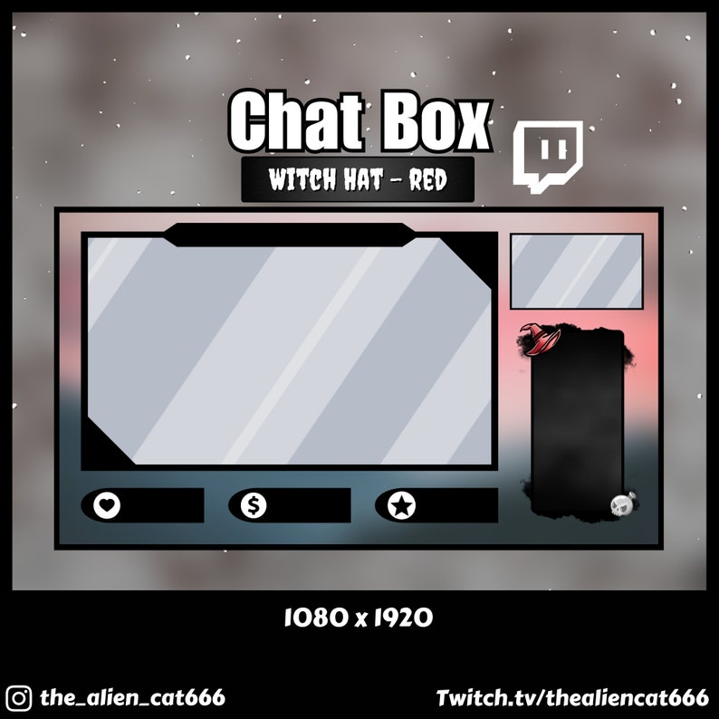 Red Witchy Goth Hat and Potion Chat Box 1000 X 1080 Twitch, Youtube ...