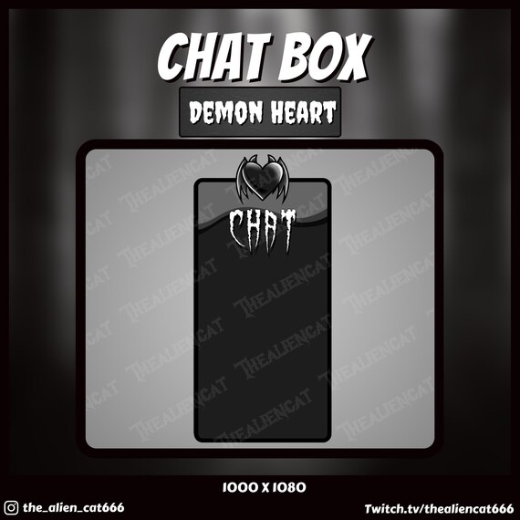 Gothic Black Demon Heart Chat Box 1000 X 1080 Twitch - Etsy