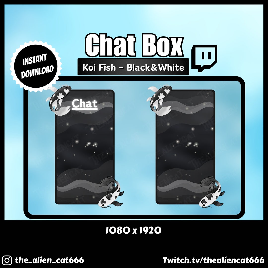 Black and White Koi Fish Chat Box 1000 X 1080 - Twitch, Youtube ...