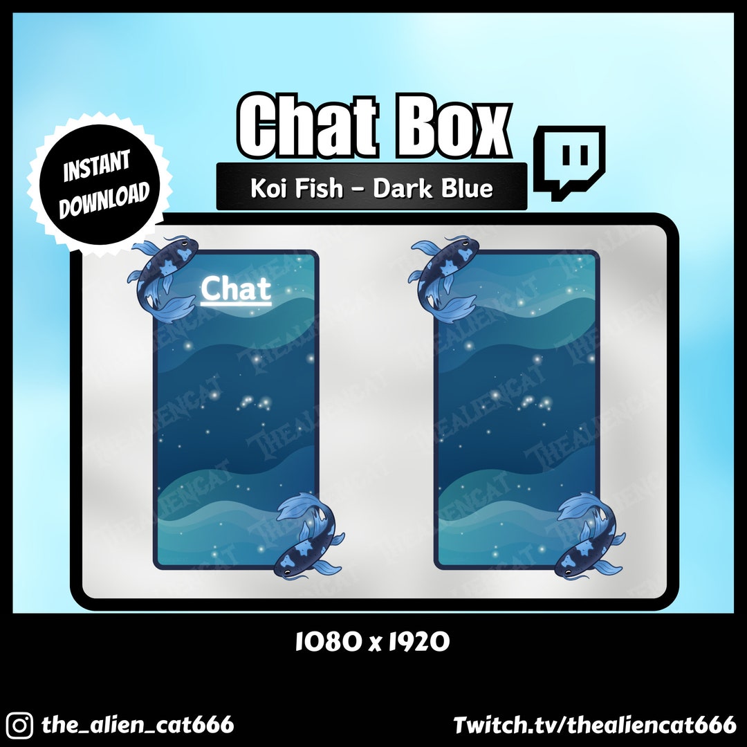Dark Blue Koi Fish Chat Box 1000 X 1080 - Twitch, Youtube, Facebook ...
