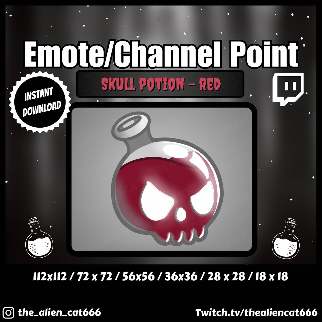 Blood Red Skull Potion Channel Coin/emote | Twitch | Channel Point ...