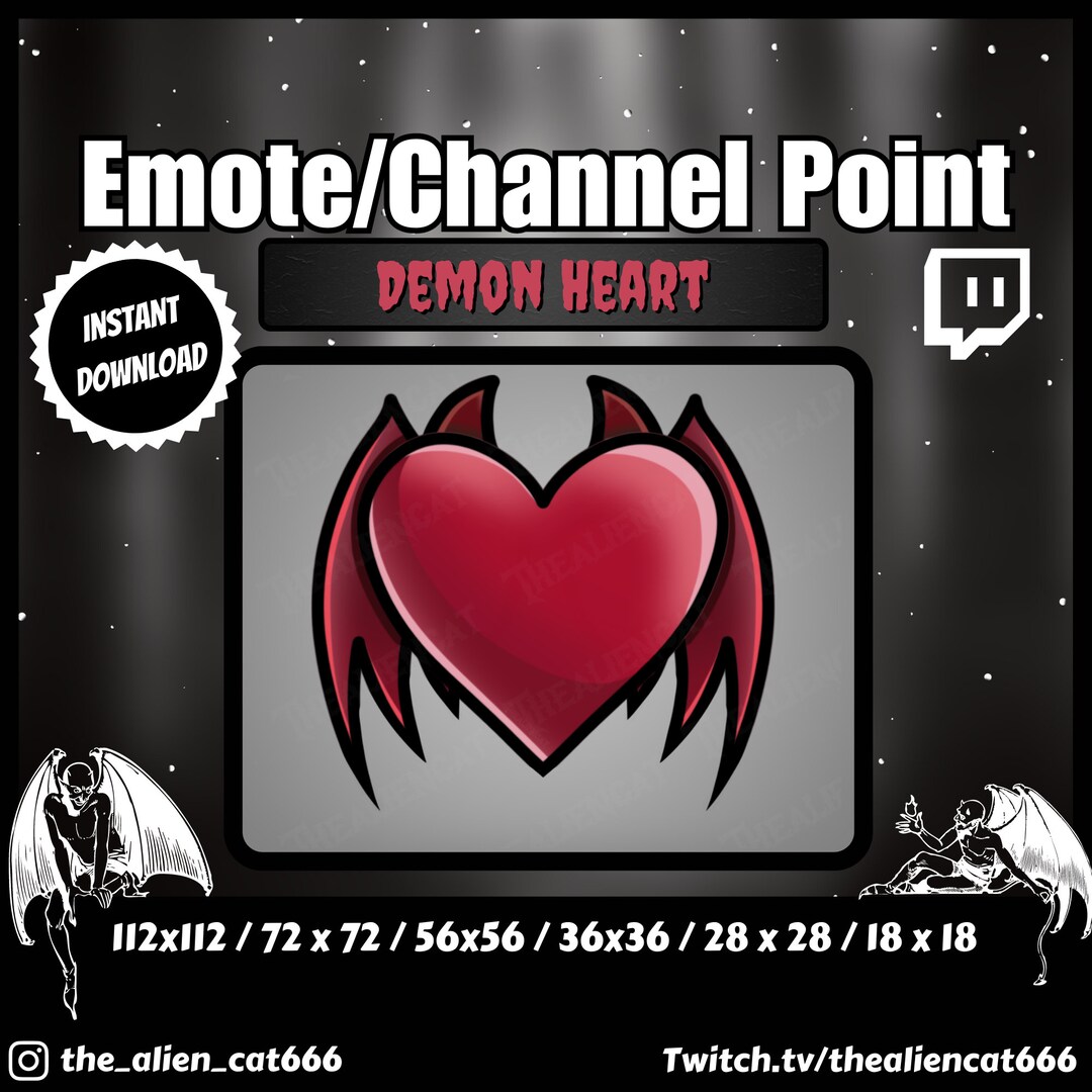 Red Demon Heart Channel Coin/emote | Twitch | Channel Point Icons, Dark ...