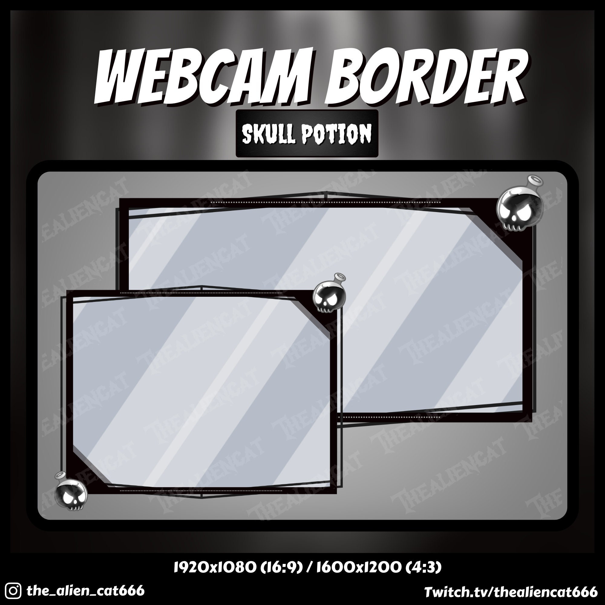 Skull Potion Webcam Borders 1980x1080 / 1600x1200 - Twitch, Youtube ...