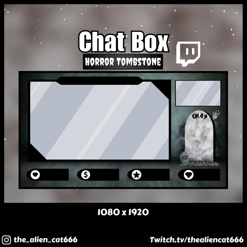Witchy Goth Tombstone Chat Box 1000 X 1080 - Twitch, Youtube, Facebook ...