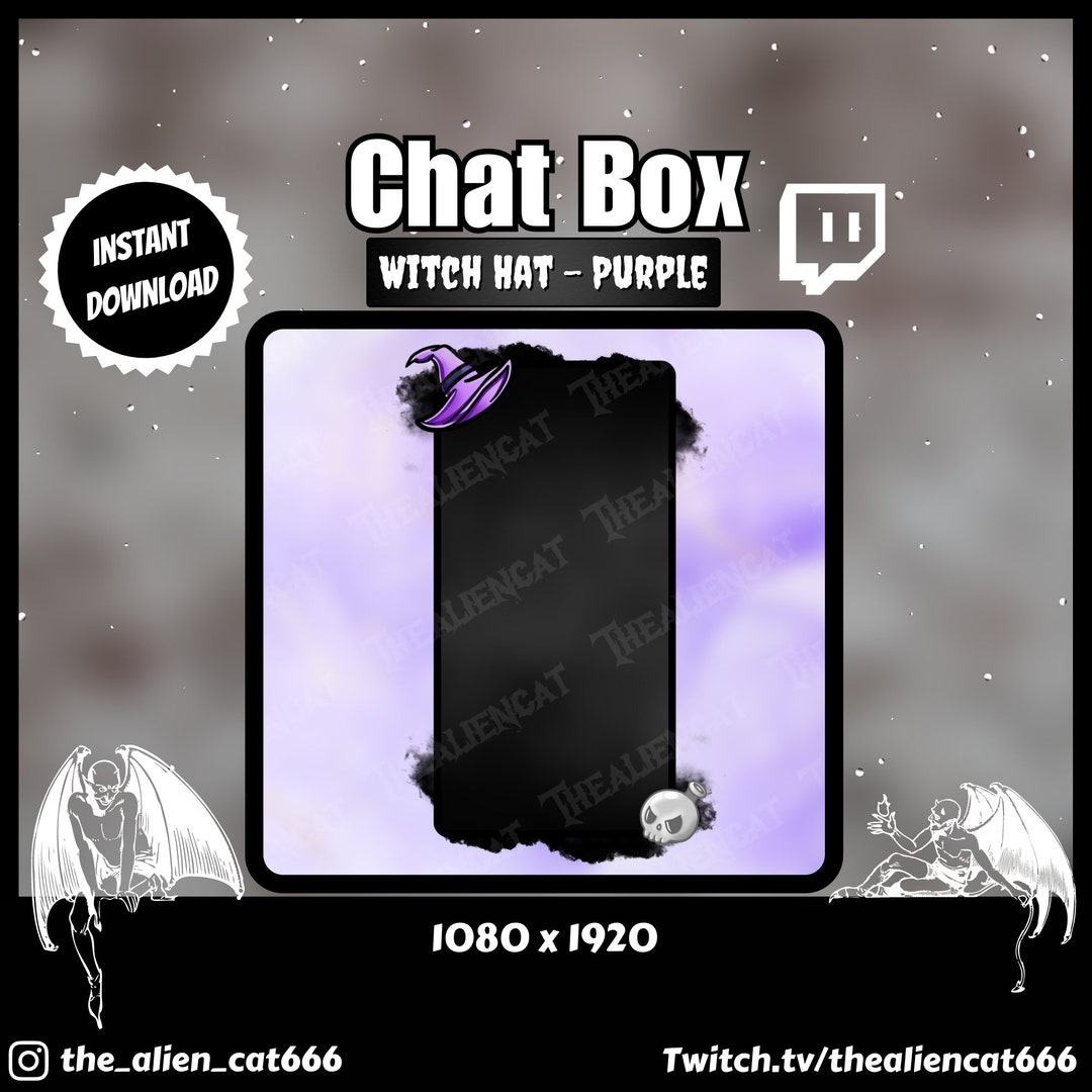 Purple Witchy Goth Hat and Potion Chat Box 1000 X 1080 Twitch, Youtube ...