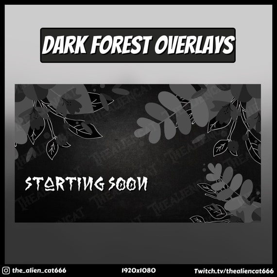 Dark Forest Screen Overlays 1920x1080 Twitch Youtube | Etsy