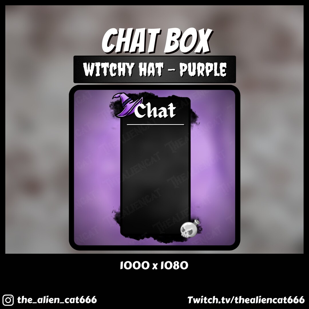 Purple Witchy Goth Hat and Potion Chat Box 1000 X 1080 - Etsy
