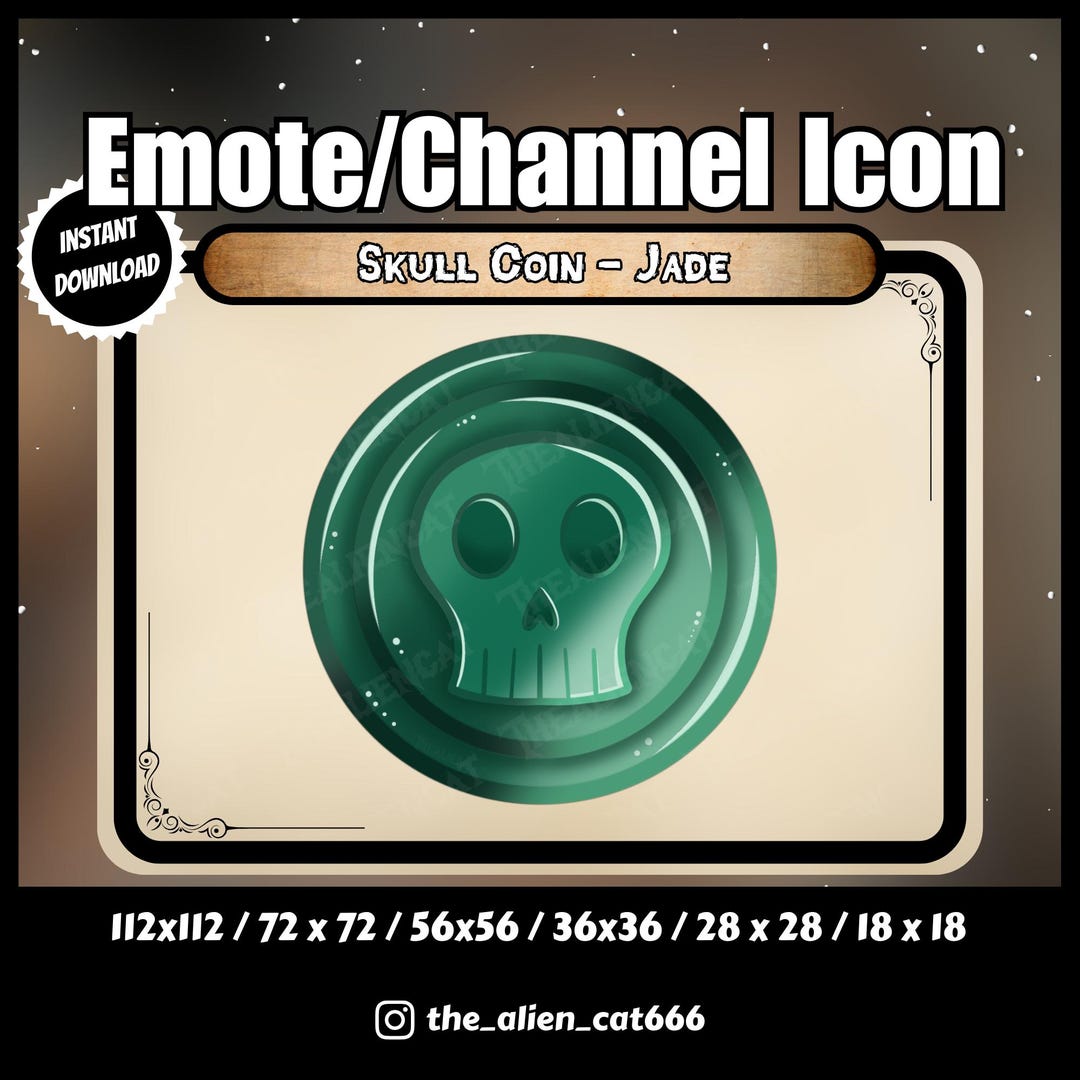 Jade Skull Coin Channel Point/emote | Twitch | Colorful, Pirate ...