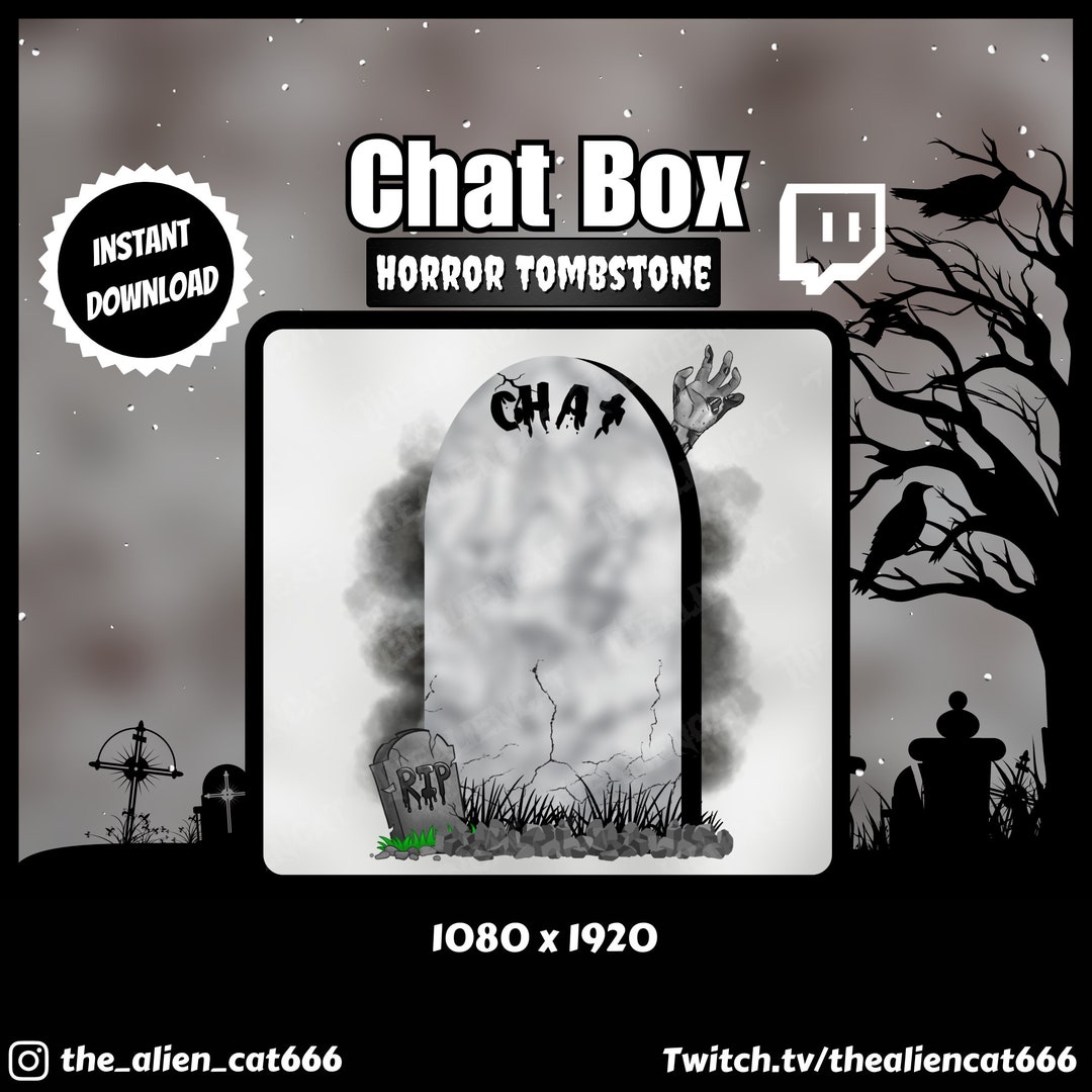 Witchy Goth Tombstone Chat Box 1000 X 1080 - Twitch, Youtube, Facebook ...