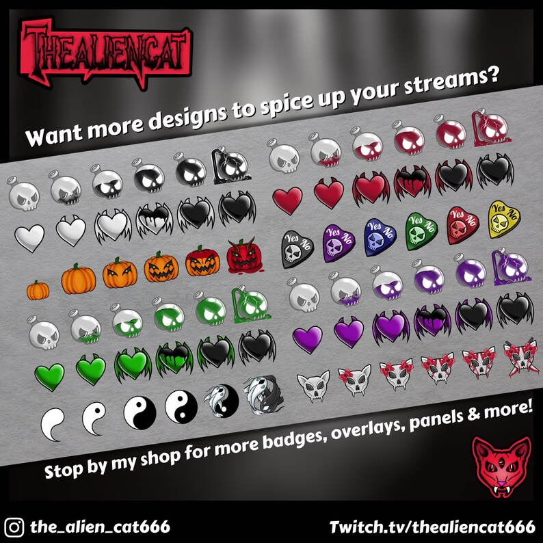 Gothic Black and Red Demon Heart Sub/bit Badges Twitch - Etsy