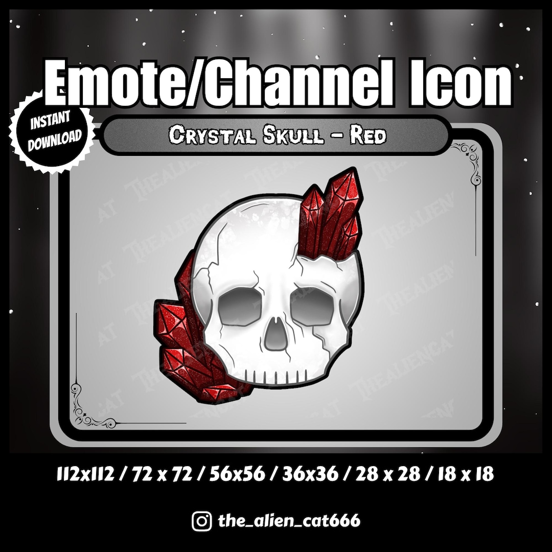 Gothic Red Crystal Skull Channel Coin/emote | Twitch | Channel Point ...