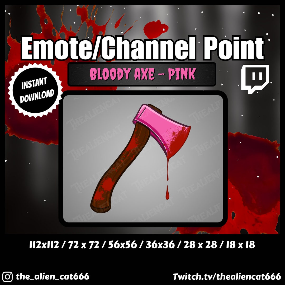 Pink Throwing Axe Channel Point/emote | Twitch | Bloody, Goth, Channel ...