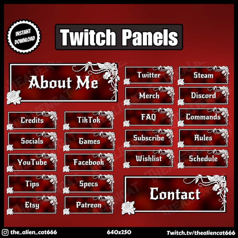 White Rose Panels for Twitch 640x250 Goth, Pagan, Witchy, Nature - Etsy