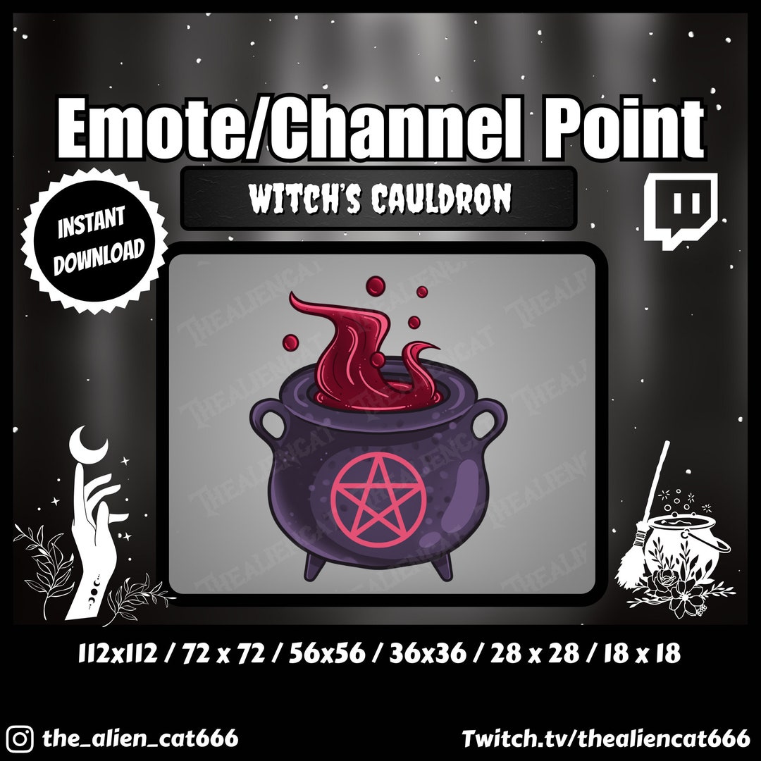 Red Witch's Cauldron Channel Coin/emote | Twitch | Channel Point Icons ...