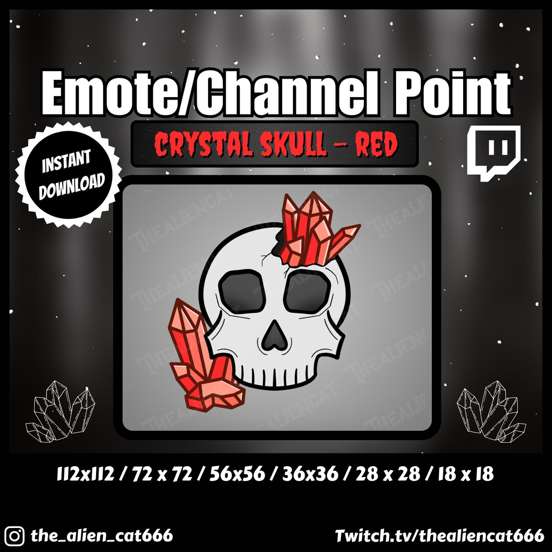 Red Crystal Skull Channel Coin/emote | Twitch | Channel Point Icons ...