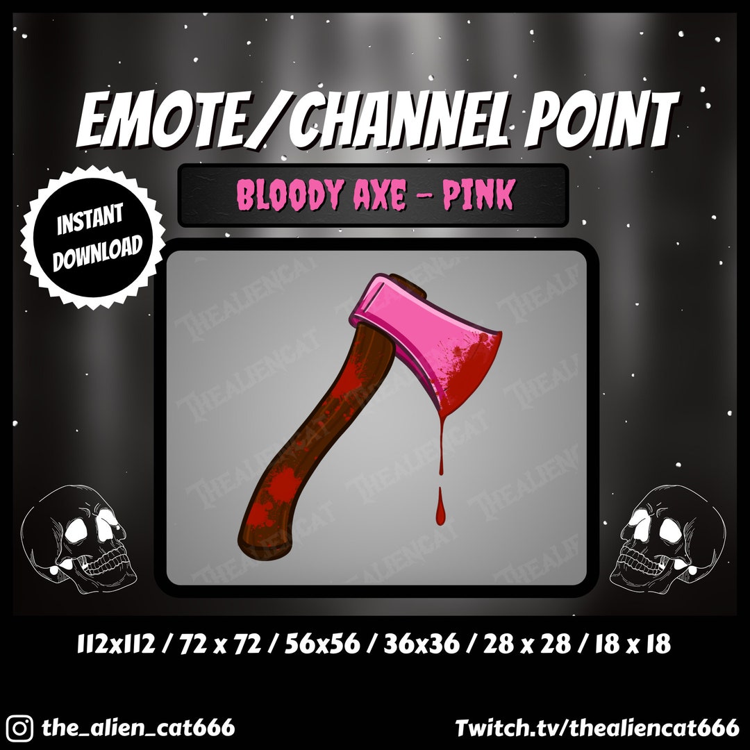 Pink Throwing Axe Channel Point/emote Twitch Bloody Goth - Etsy