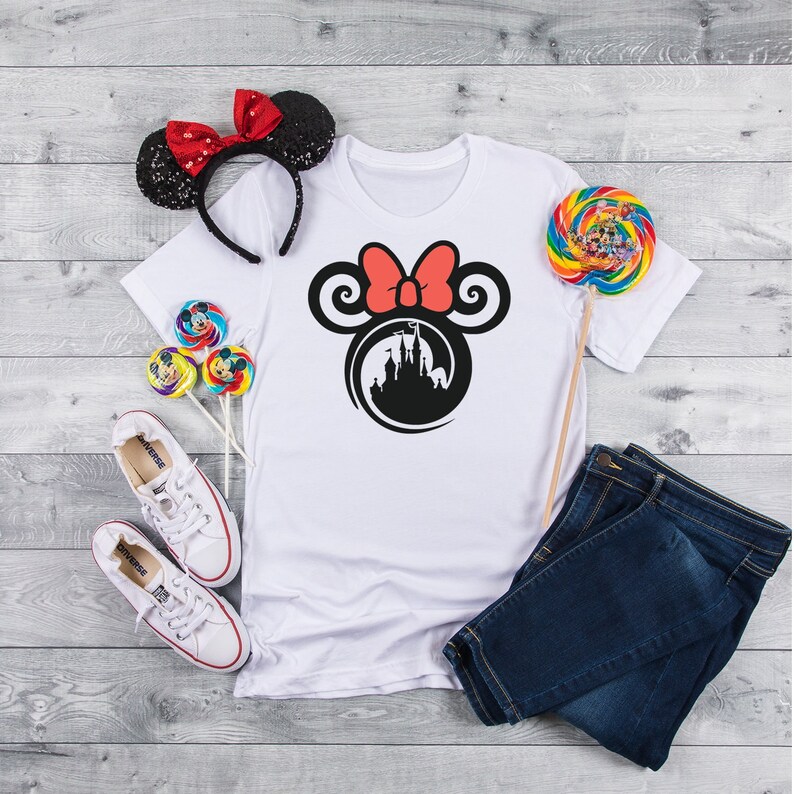 Minnie Mouse T-shirt Disney World Shirt Funky Mickey Mouse Design ...