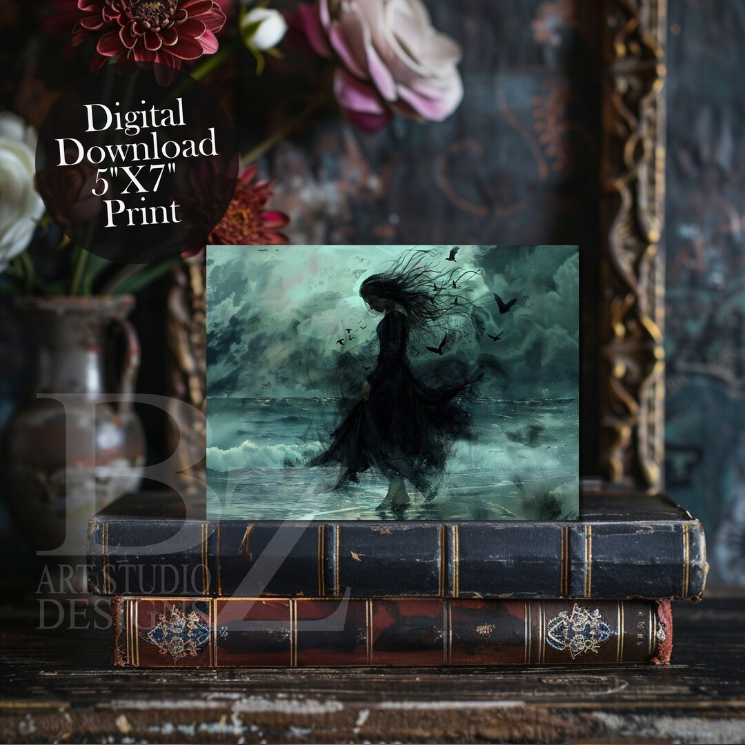 Fantasy Gothic Ocean Card Art Print5 X 7 Digital Art Print Fantasy Book ...