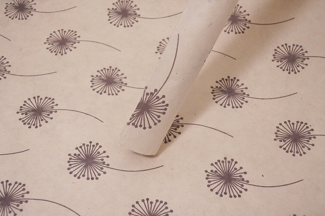 Lokta Wrapping Paper Screen-printed Dandelion Pattern Natural Chemical ...