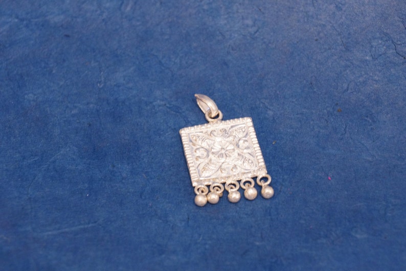 Handcrafted Fine Silver Jantar Pendant: Traditional Nepali Jewelry - Etsy