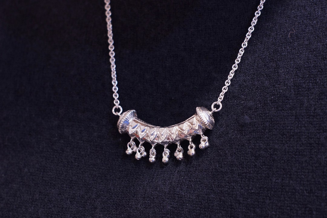 Small C-TILHARI Necklace | Traditional Nepali Silver Neckpiece ...
