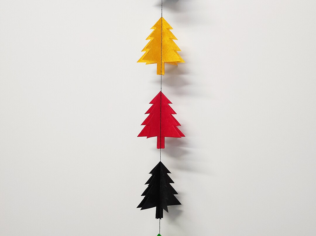 Handmade Lokta Paper Christmas Tree Garland - Nepal Festive Decor ...