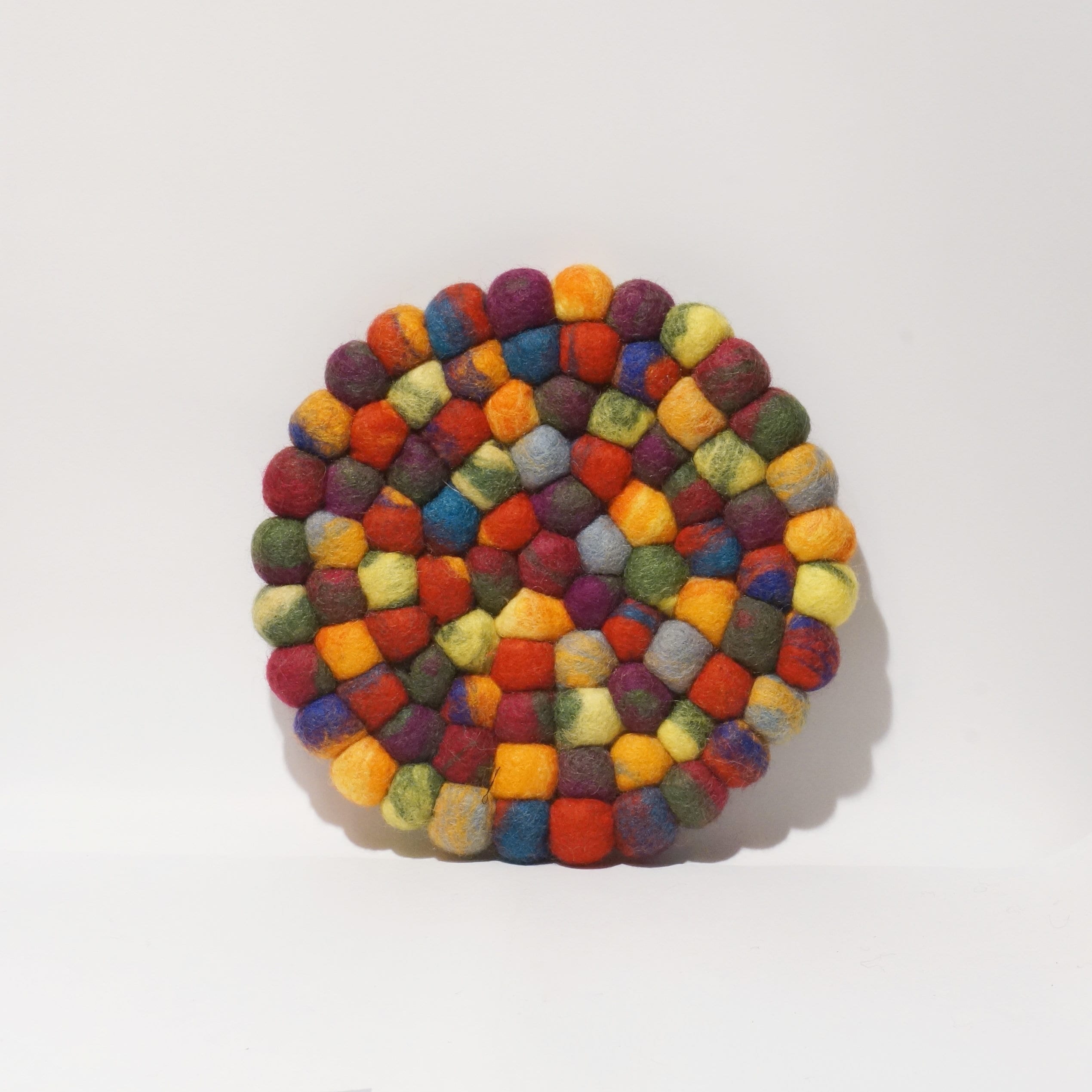 Felt Coasters 10cm 20cm, Round, Tiedyed Wool Ball Mat, Colorful Cup Pot ...