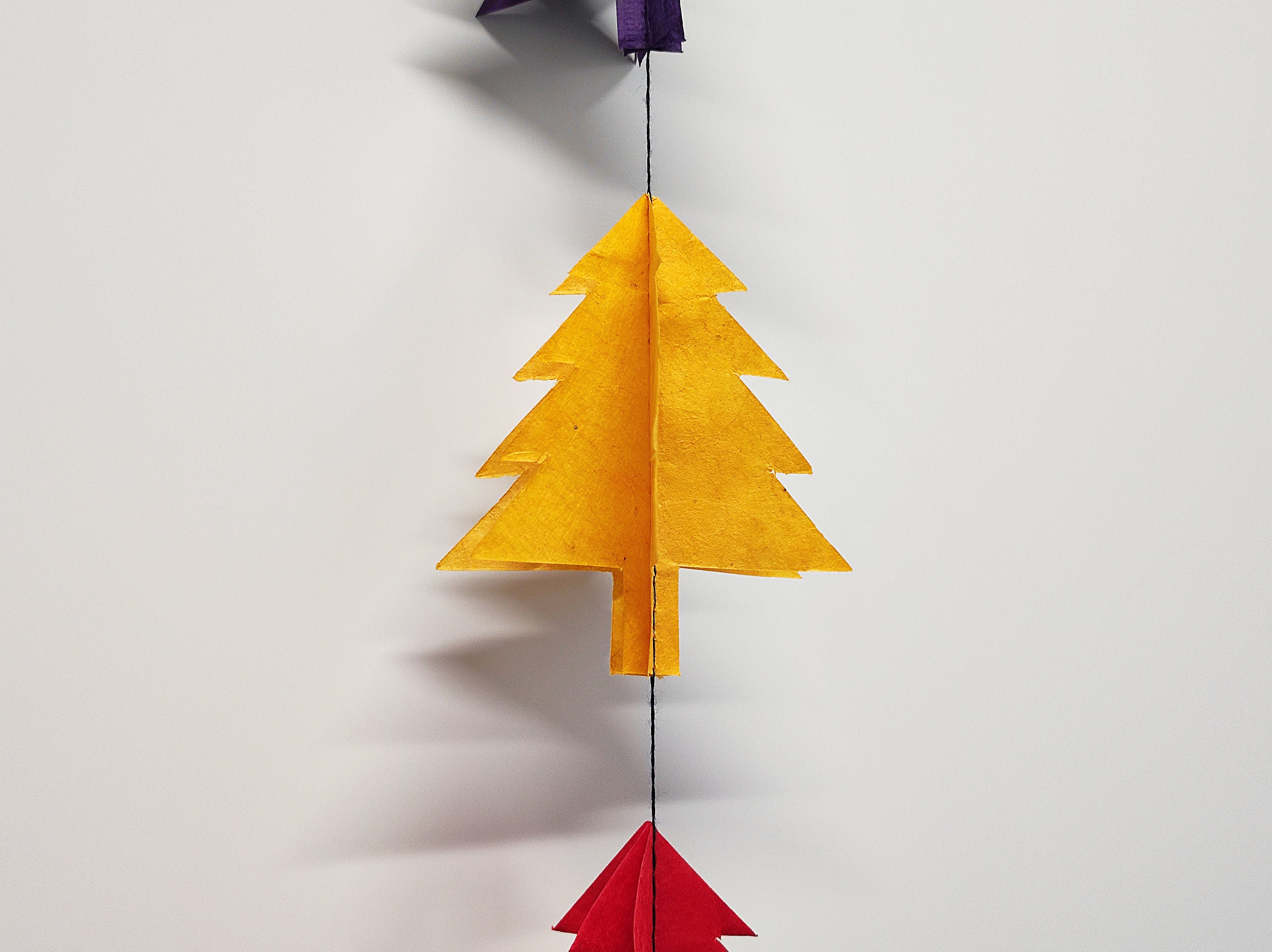 Handmade Lokta Paper Christmas Tree Garland - Nepal Festive Decor ...