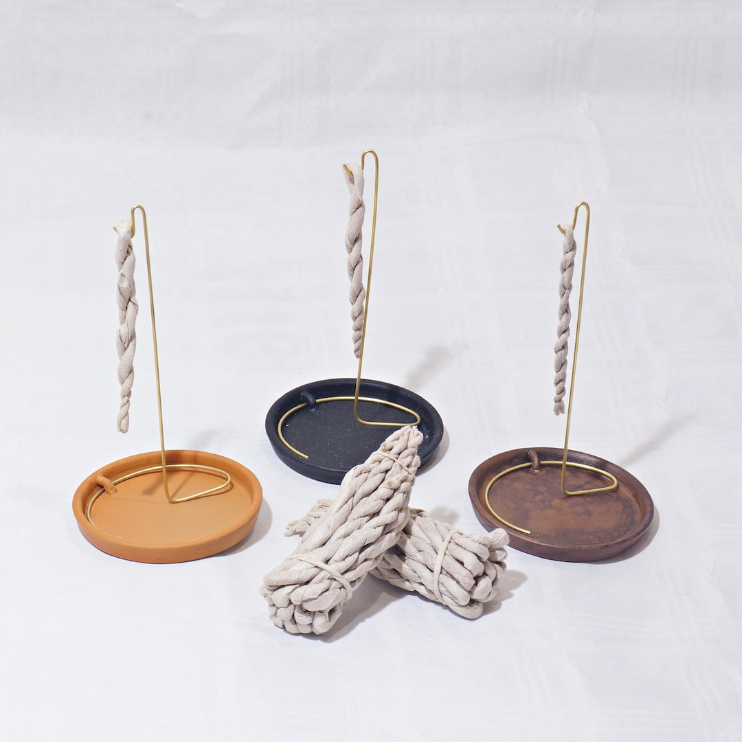 Handmade Nepal Rope Incense: BATEKO DHOOP With Clay Holder & Brass ...