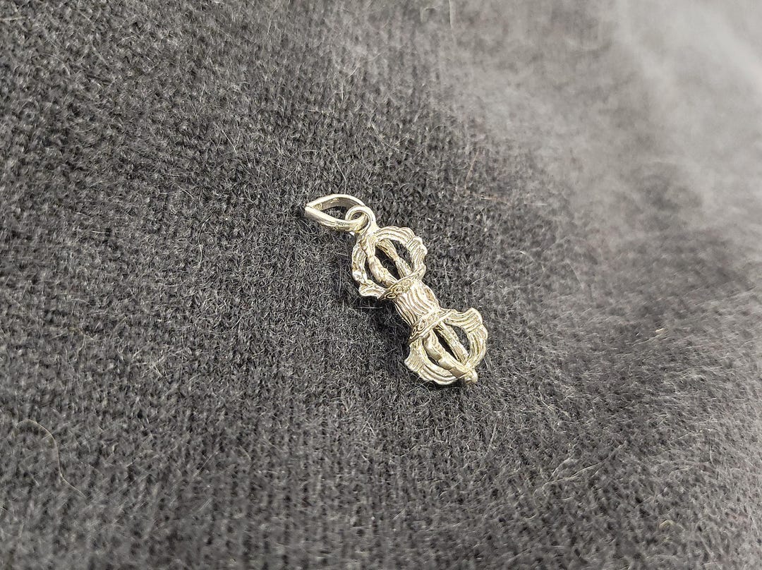 Fine Silver Vajra Pendant: Handmade Dorje Locket, Nepalese Amulet - Etsy
