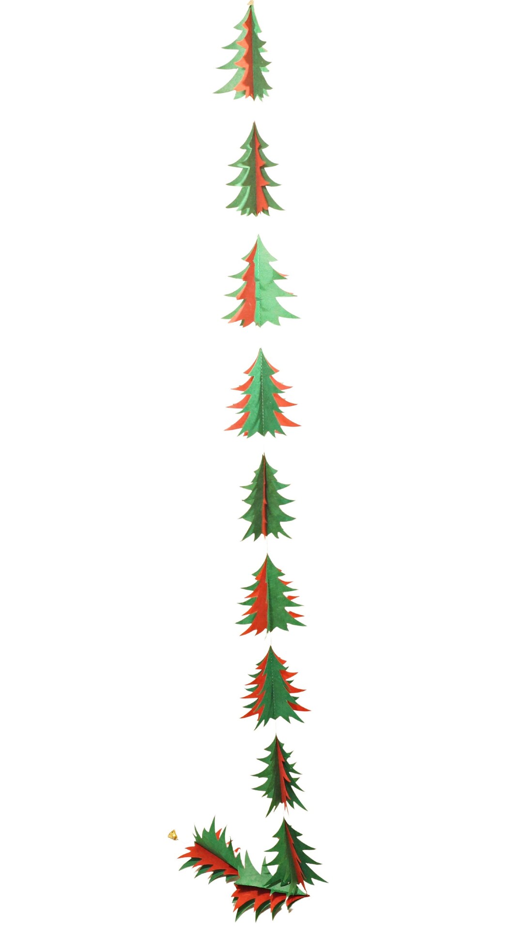 Christmas Tree Garland, Handmade Lokta-paper Garland, Hand-sewn Festive ...