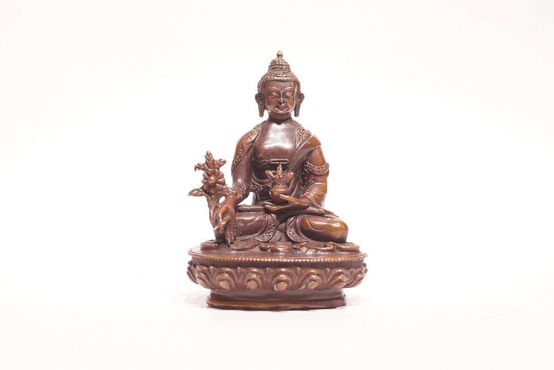 Medicine Buddha Copper Figure | Bhaisajyaguru | Handcrafted in Nepal ...
