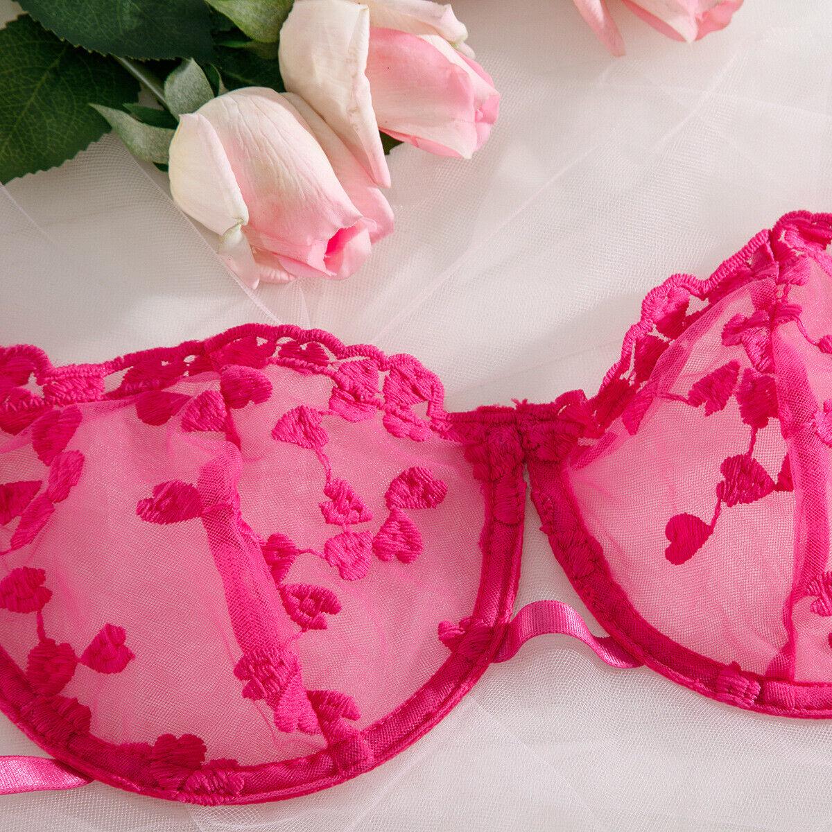 Seductive Pink Lace Lingerie Set Etsy