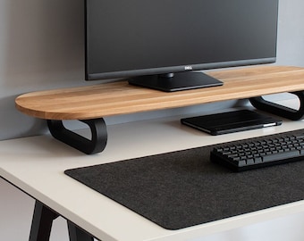 Solid Oak Monitor Stand Custom Size / Shelf / Raiser/ Home - Etsy
