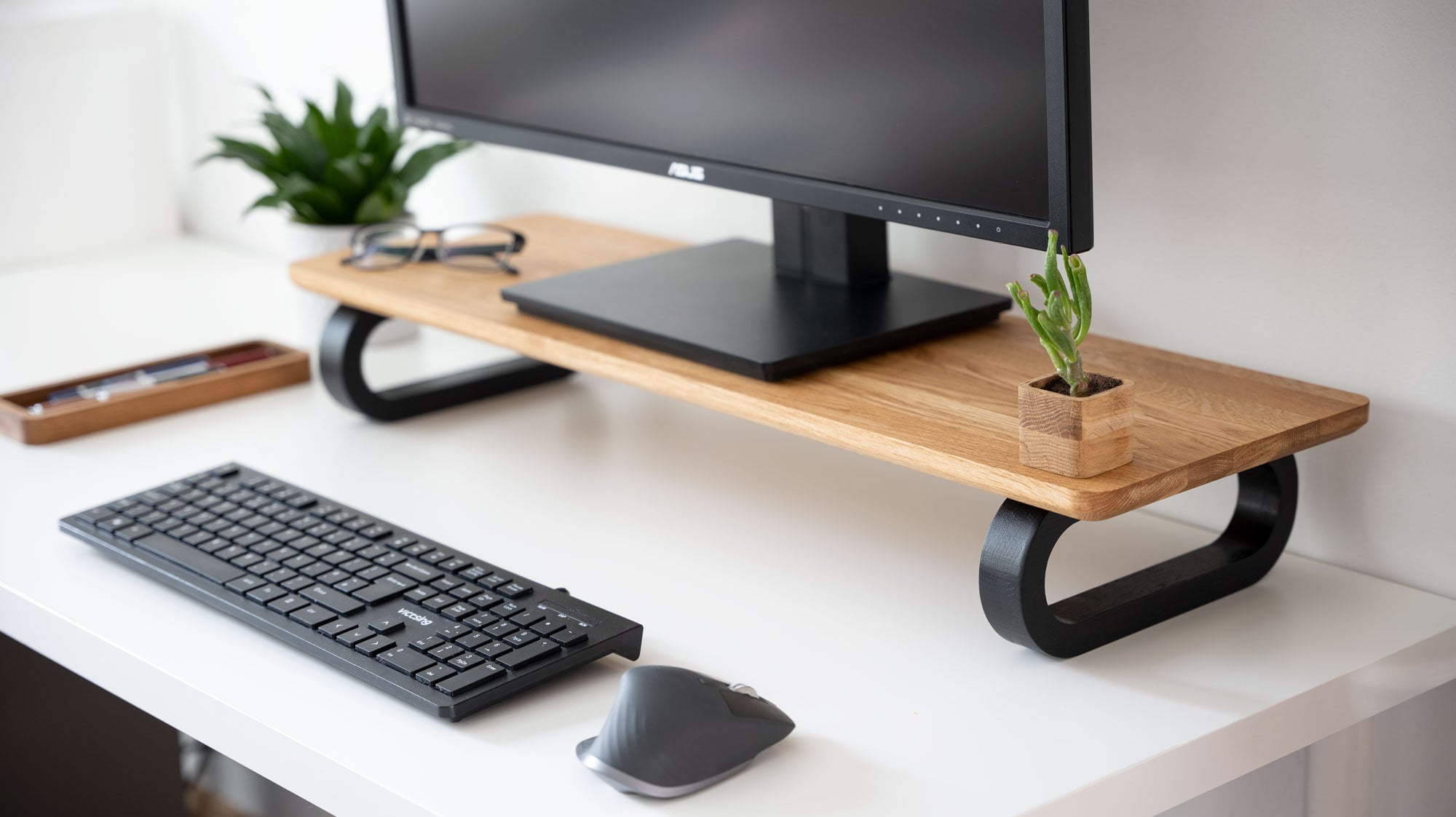 Solid Oak Monitor Stand Custom Size/ Shelf / Raiser/ Home - Etsy