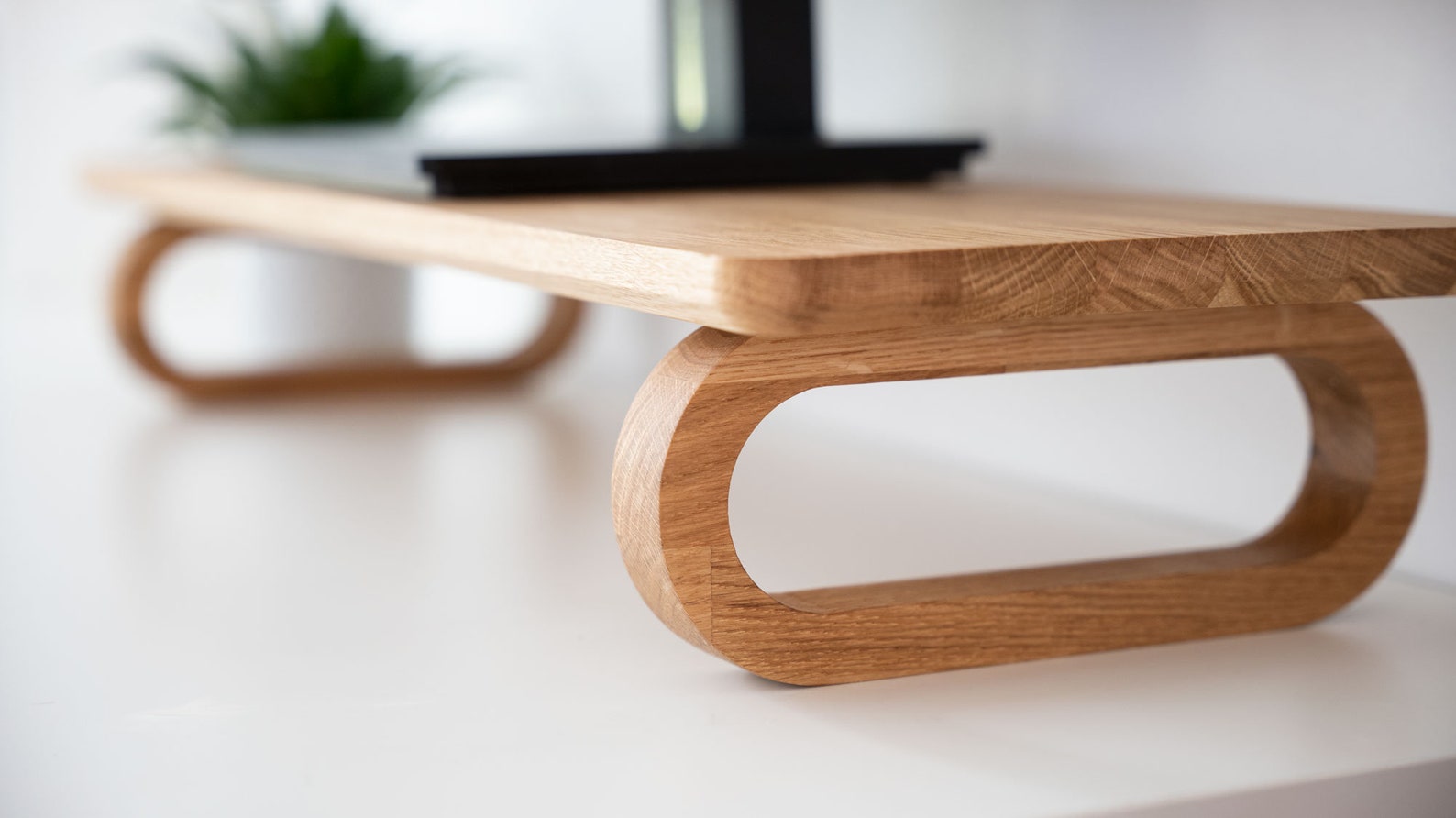 Solid Oak Monitor Stand Custom Size/ Shelf / Raiser/ Home - Etsy