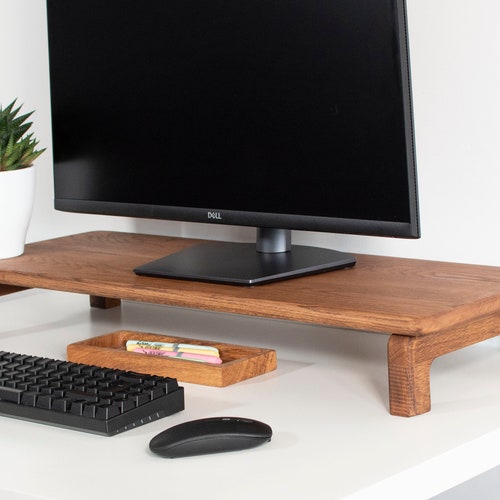 Solid Oak Monitor Stand Custom Size / Shelf / Raiser/ Home - Etsy
