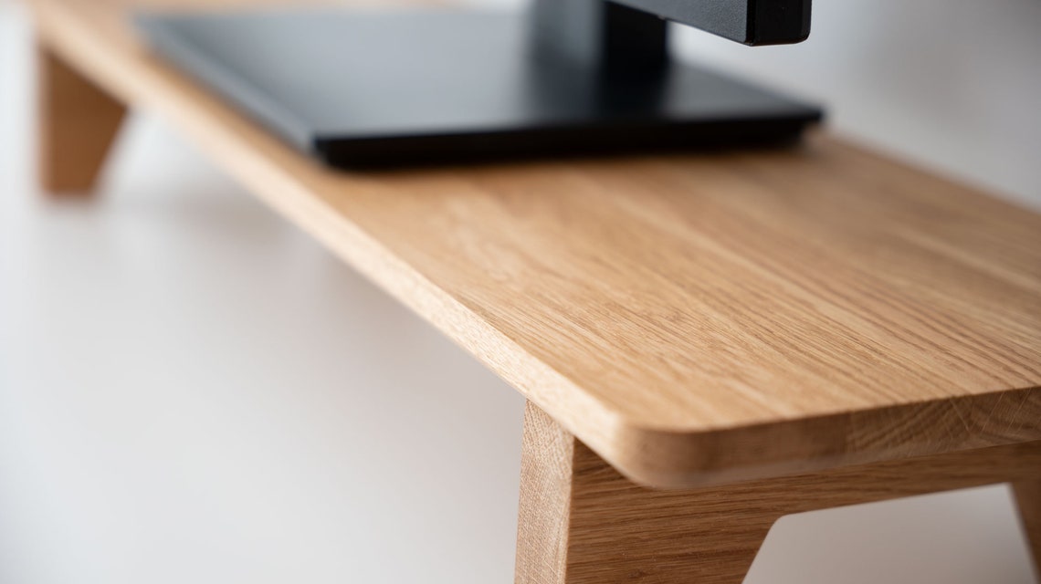 Solid Oak Monitor Stand Custom Size / Shelf / Raiser/ Home - Etsy