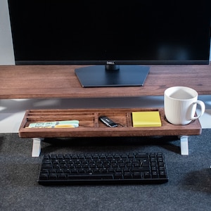 Set Solid Oak Monitor Stand Custom Size Desk Organiser - Etsy