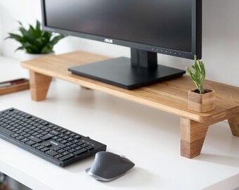 Oak Monitor Stand - Etsy